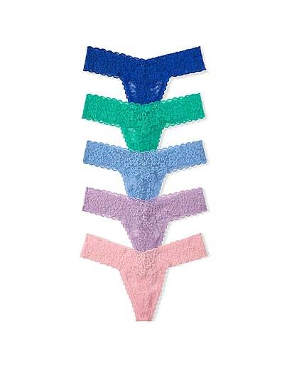 Victoria's Secret 5-pack Lacie Ultra-mini Scoop Thong Panties - Print