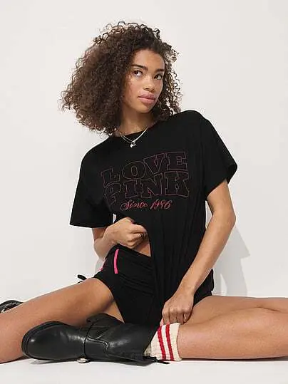 Pink Campus Cotton™ Tee - Black