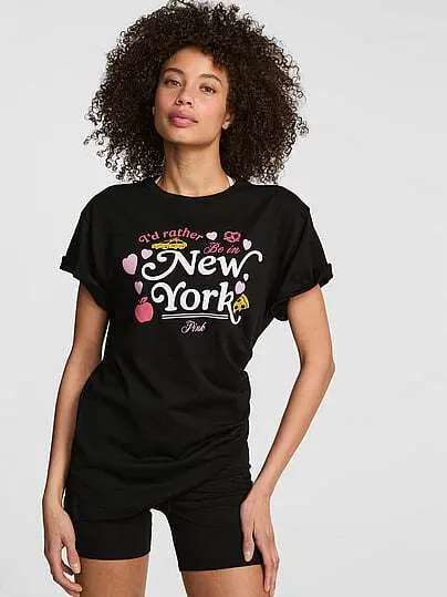 Pink Campus Cotton™ Tee - Black