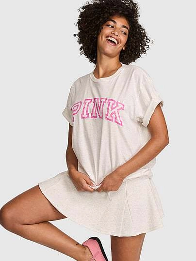 Pink Campus Cotton™ Tee - Grey