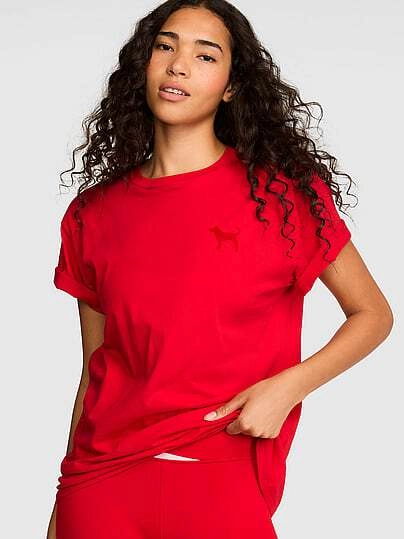 Pink Campus Cotton™ Tee - Red
