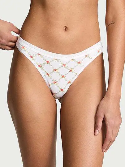 Victoria's Secret Stretch Cotton Thong Panty - Floral