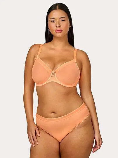 Victoria's Secret Curvy Couture Sheer Mesh High-leg Brief Panty - Orange