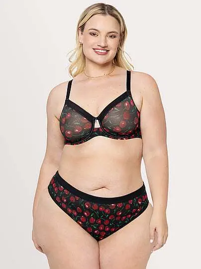 Victoria's Secret Curvy Couture Sheer Mesh High-leg Brief Panty - Print