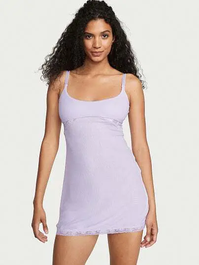 Victoria'S Secret Modal Lace-Trim Sweetheart Slip Dress In Purple - 55% Off  | Editorialist
