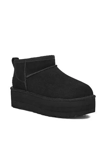 Pink Ugg® Classic Ultra Mini Platform Boots - Black
