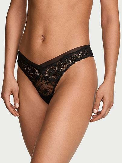 Victoria's Secret Dream Angels Lace Brazilian Panty - Black