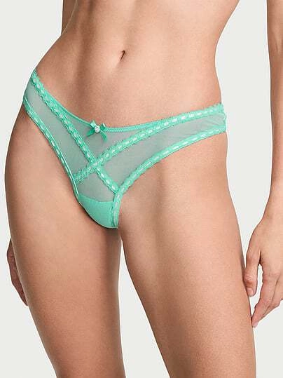Victoria's Secret Dream Angels Lace-trim Brazilian Panty - Blue