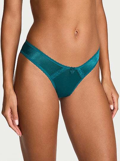 Victoria's Secret Dream Angels Twinkle Butterfly Lace Open-back Brazilian Panty - Blue