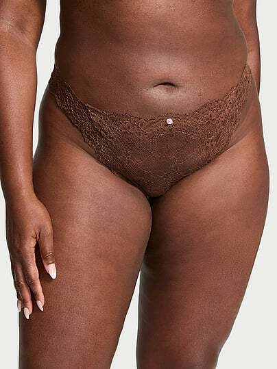 Victoria's Secret Dream Angels Twinkle Butterfly Lace Open-back Brazilian Panty - Brown
