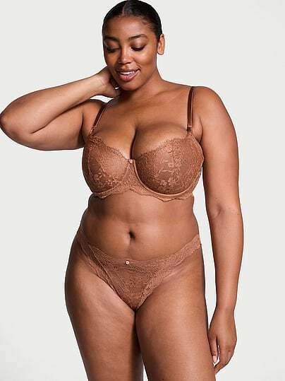 Victoria's Secret Dream Angels Lace Brazilian Panty - Brown
