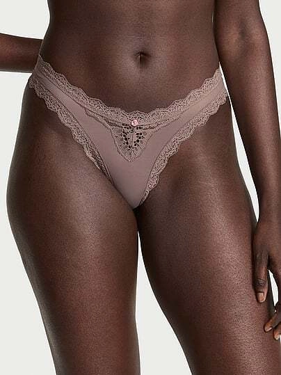 Victoria's Secret Dream Angels Lace-trim Brazilian Panty - Grey