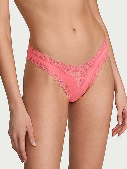 Victoria's Secret Dream Angels Lace-trim Brazilian Panty - Pink