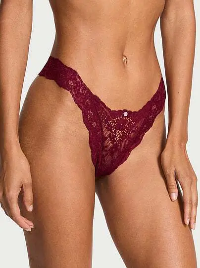 Victoria's Secret Dream Angels Lace Brazilian Panty - Red