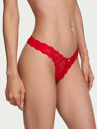Victoria's Secret Dream Angels Lace Brazilian Panty - Red