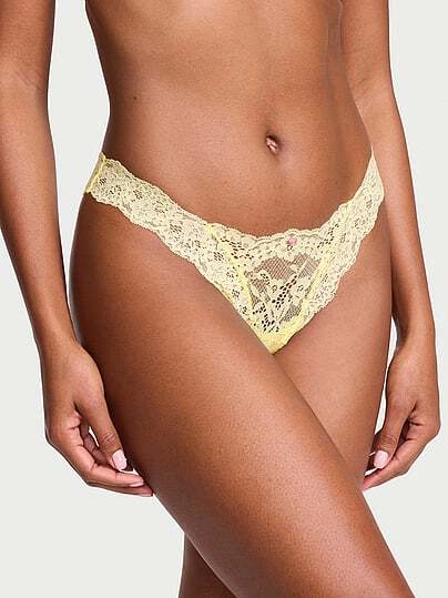 Victoria's Secret Dream Angels Lace-trim Brazilian Panty - Yellow