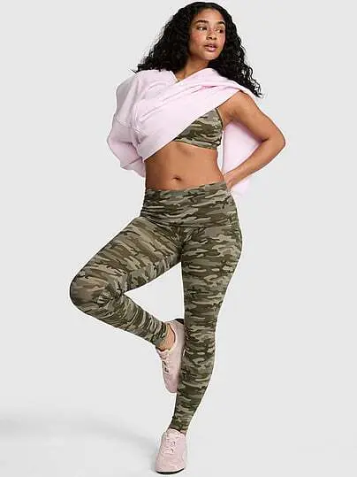 Pink All-day Cotton™ Foldover Leggings - Print