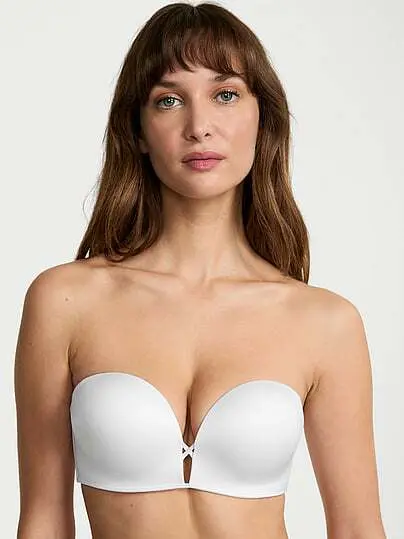 Victoria's Secret Bare Very Sexy Bombshell Add-2-cups Push-up Strapless Bra - White,ivory