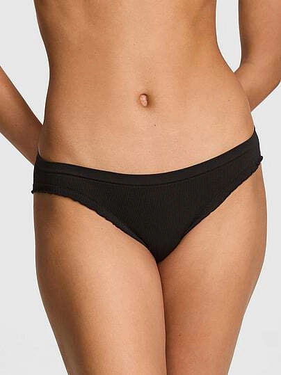 Pink Seamless Bikini Panty - Black