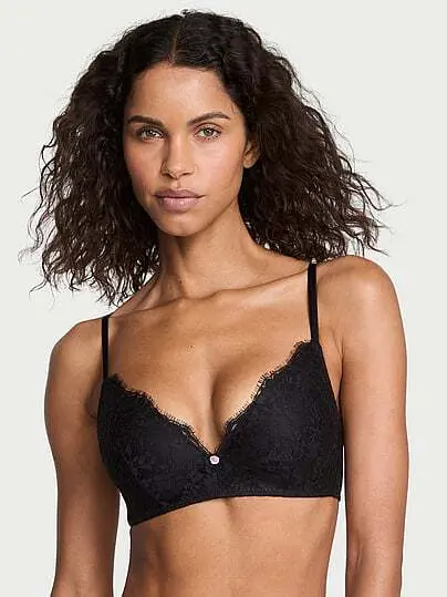 Victoria's Secret Dream Angels Lace Wireless Push-up Bra - Black