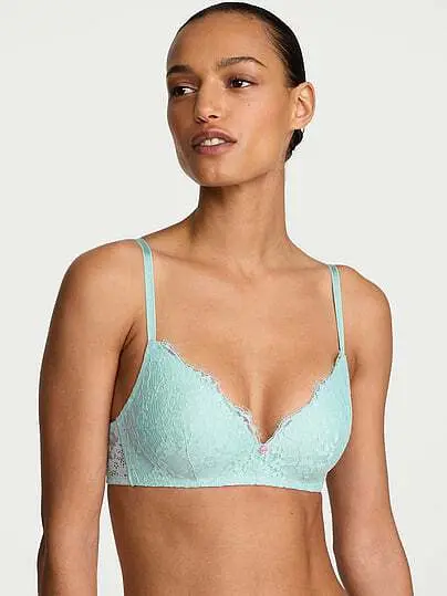 Victoria's Secret Dream Angels Lace Wireless Push-up Bra - Blue