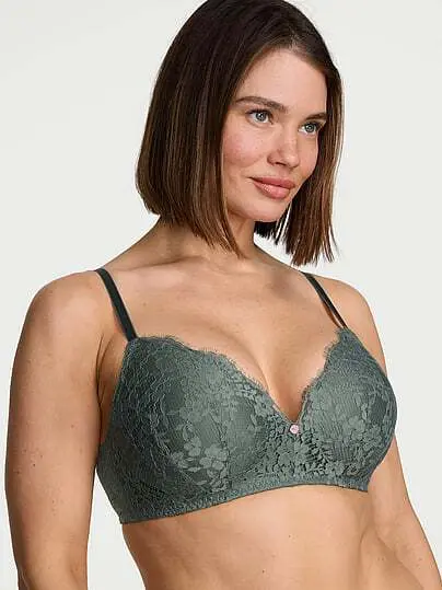 Victoria's Secret Dream Angels Lace Wireless Push-up Bra - Green