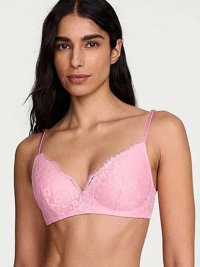 Victoria's Secret Dream Angels Lace Wireless Push-up Bra - Pink