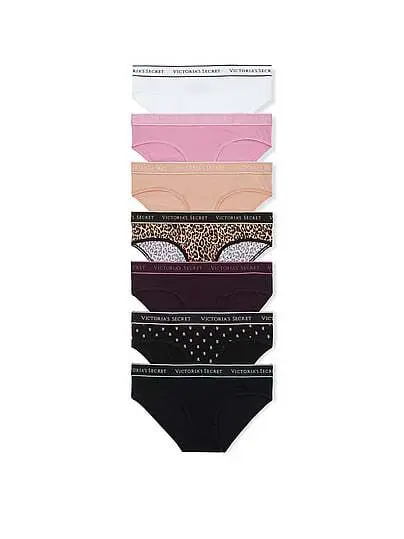 Victoria's Secret 5-pack Exploded Logo Cotton Floral Hiphugger Panties - Print