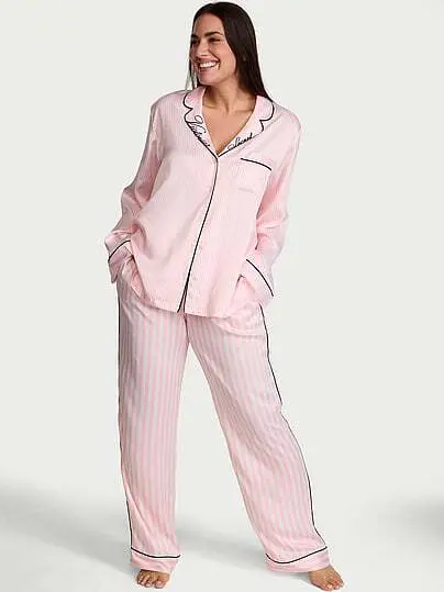Victoria's Secret Signature Satin Long Pajama Set - Print