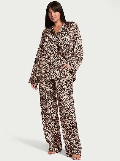 Victoria's Secret Signature Satin Long Pajama Set - Print