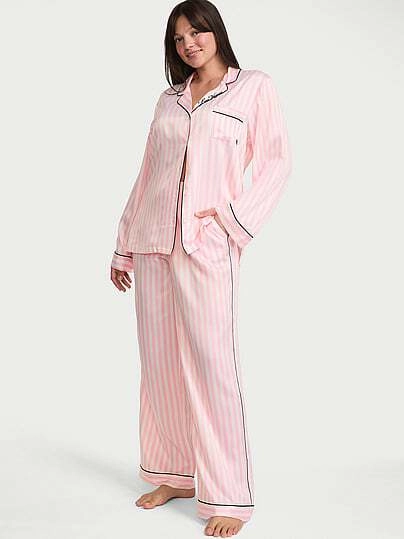 Victoria's Secret Signature Satin Long Pajama Set - Print