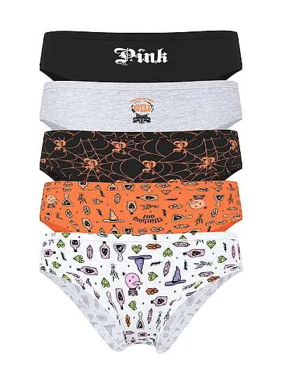 Pink 5-pack Cotton Cheeky Panties - Print