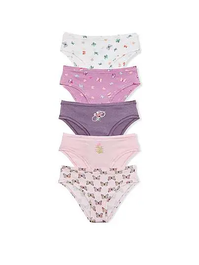Pink 5-pack Cotton Cheeky Panties - Print