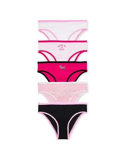 Pink 5-pack Cotton Cheeky Panties - Print