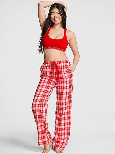 Pink Flannel Pajama Pants - Print