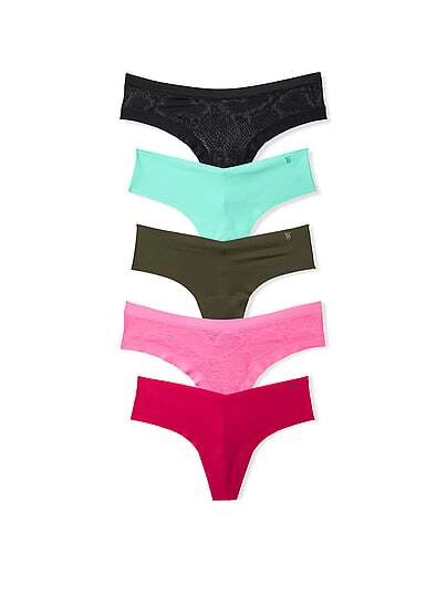 Victoria's Secret 5-pack No-show Thong Panties - Print