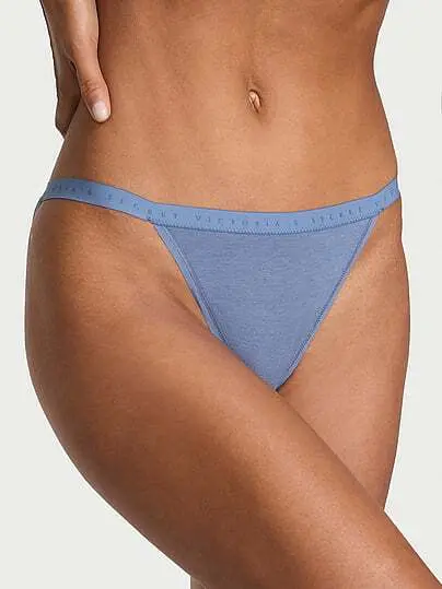 Victoria's Secret Stretch Cotton String Bikini Panty - Blue