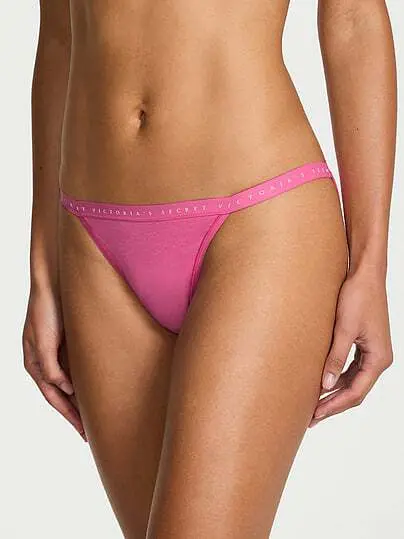 Victoria's Secret Stretch Cotton String Bikini Panty - Pink