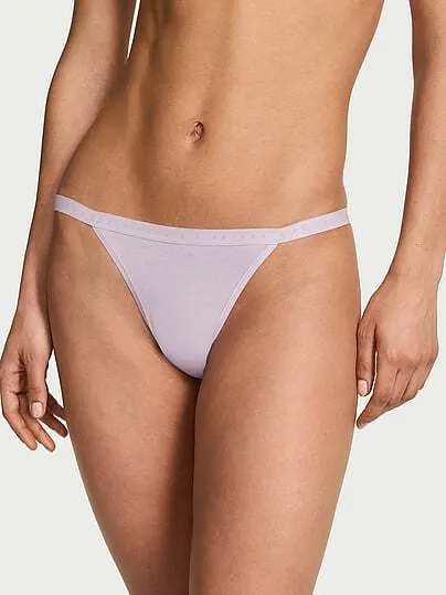 Victoria's Secret Stretch Cotton String Bikini Panty - Purple