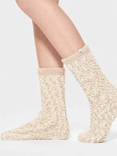Pink Ugg® Cozy Chenille Socks - White,ivory