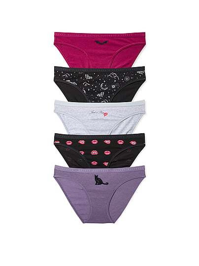 Victoria's Secret 5-pack Stretch Cotton Halloween Bikini Panties - Print