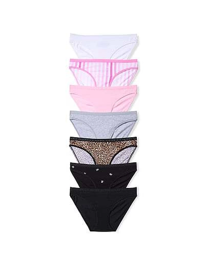 Victoria's Secret 5-pack Stretch Cotton Bikini Panties - Print