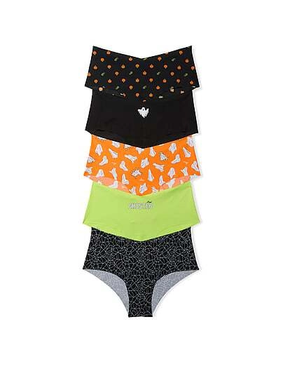 Pink 7-pack No-show Cheeky Panties - Print