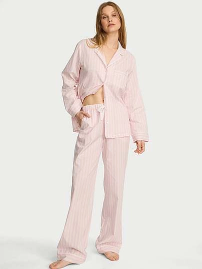 Victoria's Secret Heritage Cotton Long Pajama Set - Print