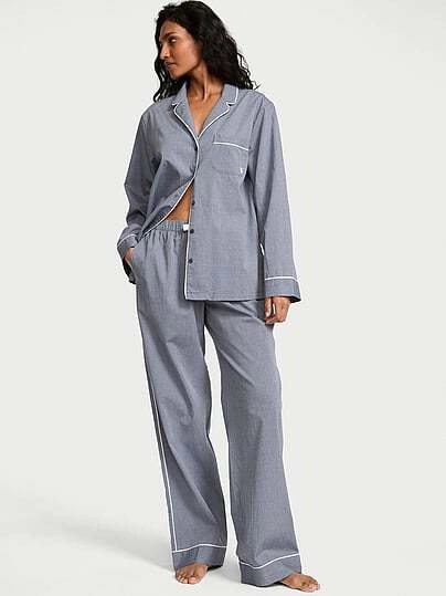 Victoria's Secret Heritage Cotton Long Pajama Set - Print