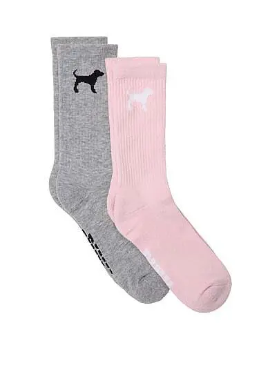 Pink 2-pack Crew Socks - Print