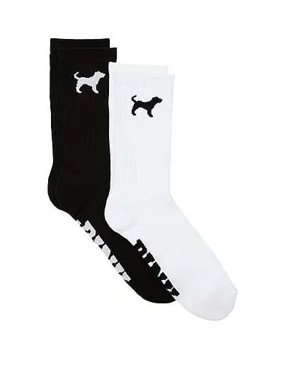 Pink 2-pack Crew Socks - Print