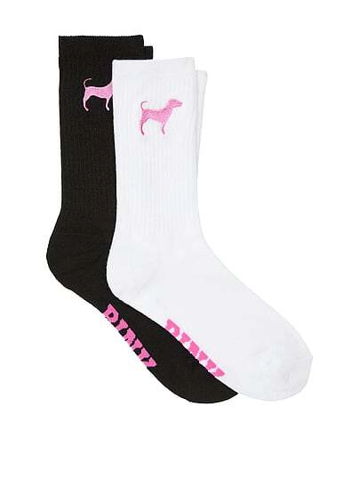 Pink 2-pack Crew Socks - Print