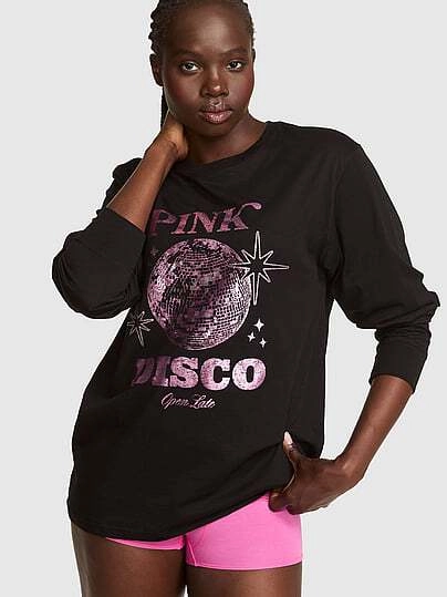 Pink Campus Cotton™ Long-sleeve Tee - Black