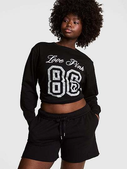 Pink Long-sleeve Tee - Black